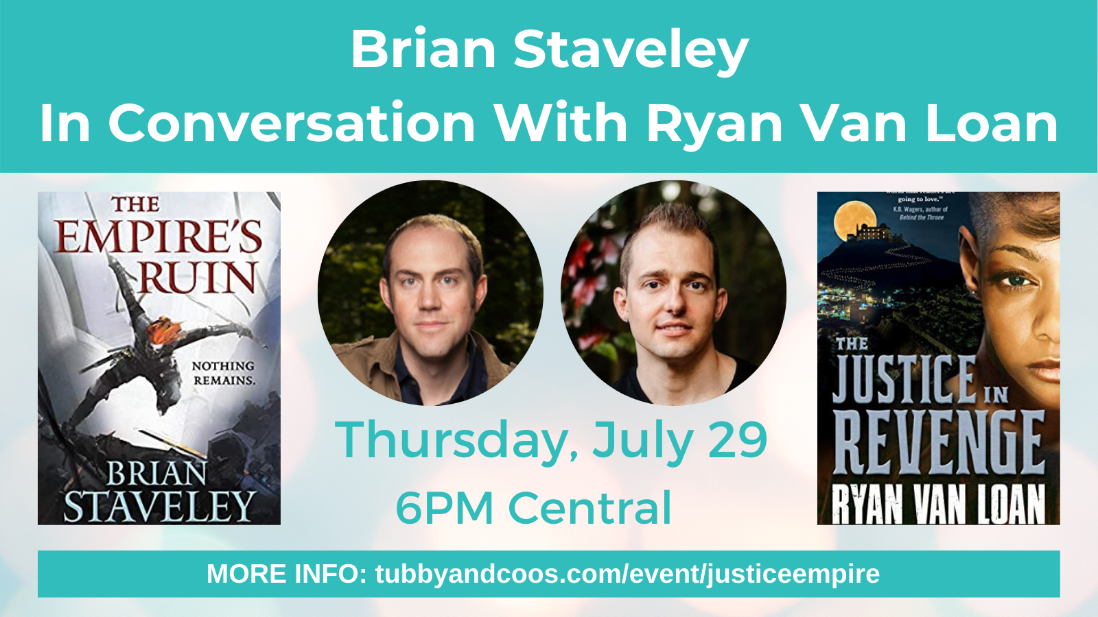 Brian Staveley In Conversation With Ryan Van Loan – Tubby & Coo's ...
