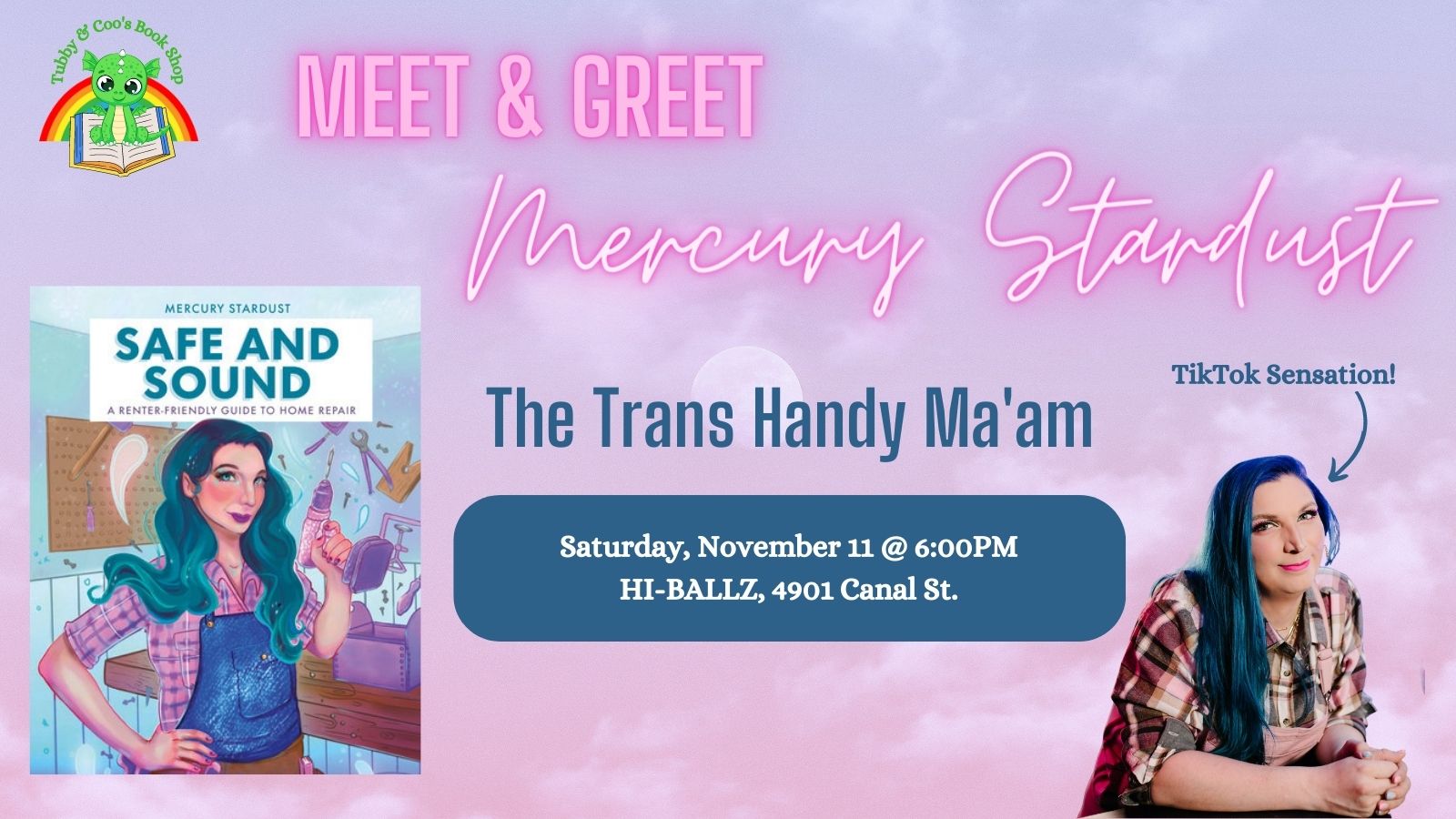 Mercury Stardust: Safe and Sound Tour Stop – Tubby & Coo's Traveling Book Shop